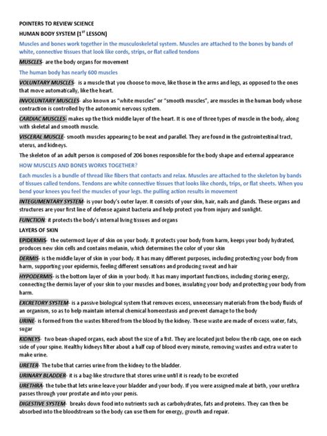 Pointers To Review Science Pdf Digestion Blood