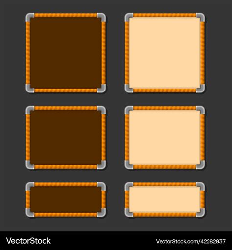 Cartoon Board Frame For Game Menu Interface Ui Vector Image