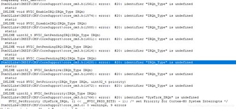关于stm32libs cmsis cm3 coresupport core cm3 h error 20 identifier