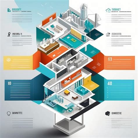 Premium Photo Dynamic Architecture Infographic Template Steps Growth