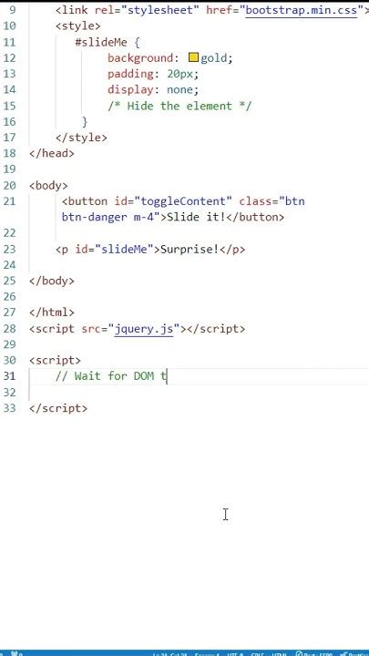 Slide Down In Jquery Jquery Javascript Html Css Webdesign Shorts