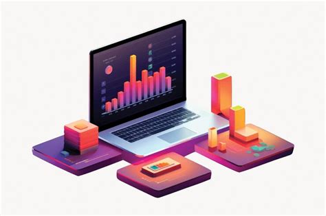 Vibrant Digital Business Analytics Visualization Premium Ai Generated Vector