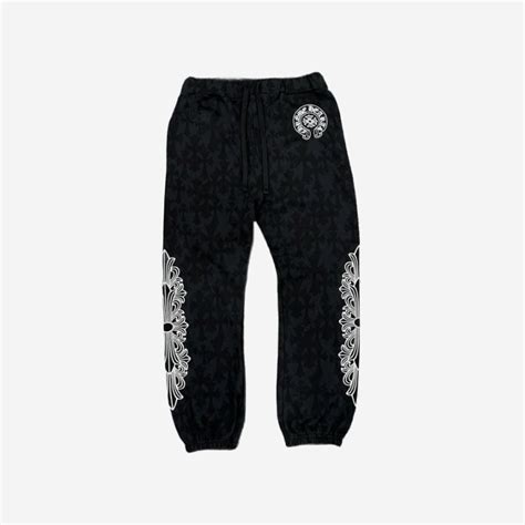 크롬하츠 세메터리 크로스 올 오버 프린트 스웨트팬츠 블랙 Chrome Hearts Kream