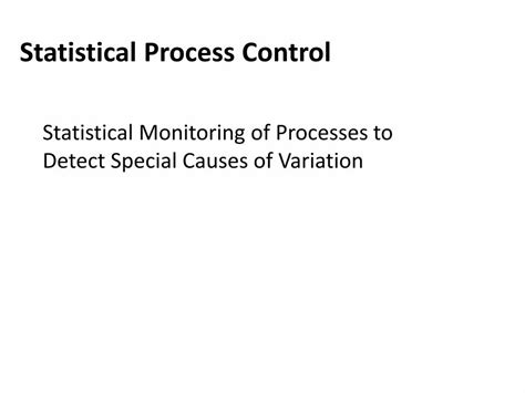 pdf statistical monitoring of processes to detect special causes of