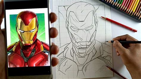 How To Draw Iron Man Step By Step Outline Tutorial Youtube