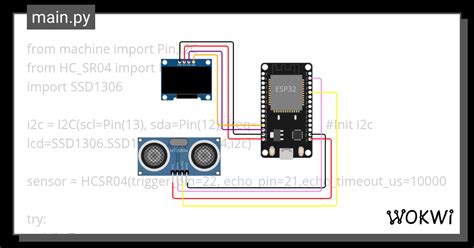 Oled Ultrasonic Sensor Wokwi Esp32 Stm32 Arduino Simulator