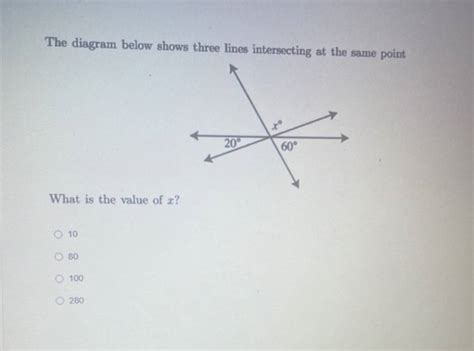 The Diagram Below Shows Three Lines Intersecting At The Same Pointwhat I