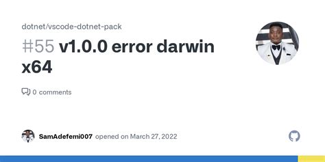 V100 Error Darwin X64 · Issue 55 · Dotnetvscode Dotnet Pack · Github