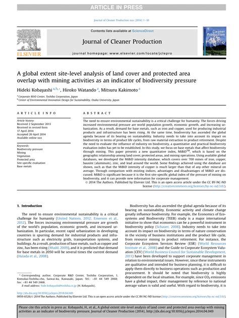 Pdf A Global Extent Site Level Analysis Of Land Cover And Protected
