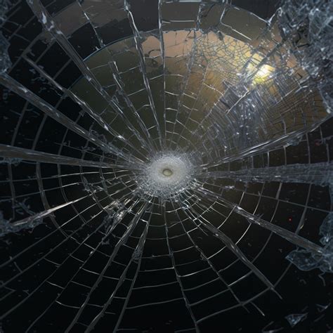 파괴된 부서진 유리 조각 깨진 유리 Generative Ai 프리미엄 사진