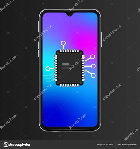 Soc System On A Chip Smartphone Cpu Microprocessor Vector Stock Vector