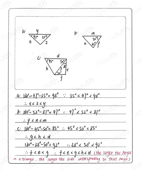 solved 6 list the side lengths from shortest to longest for each