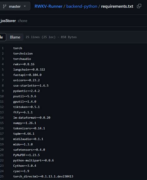 missing dependencies after pip install · issue 210 · josstorer rwkv