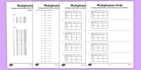 multiplying 3 digit numbers by 2 digit numbers using grid method
