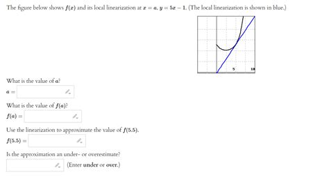 Solved Find The Linearization L X Of Y E6xln X At A 1