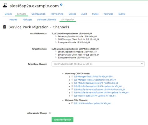 Service Pack Upgrade Via Web UI SUSE Manager Documentation