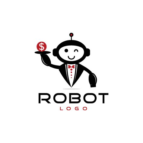 cute robot logo template design 35783684 vector art at vecteezy