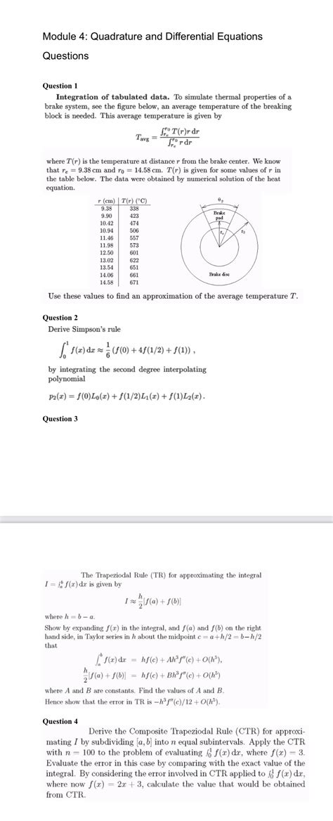 Solved Module 4 Quadrature And Differential Equations