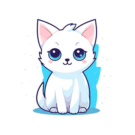 Premium Vector White Cat Illustration Vector
