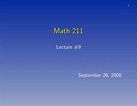 Ppt Math 211 Math 211 Lecture 9 September 26 2000 2 Runge Kutta