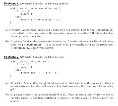 Solved Problem Points Consider The Following Method Chegg