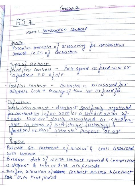 As 7 Construction Contract Handwritten Notes