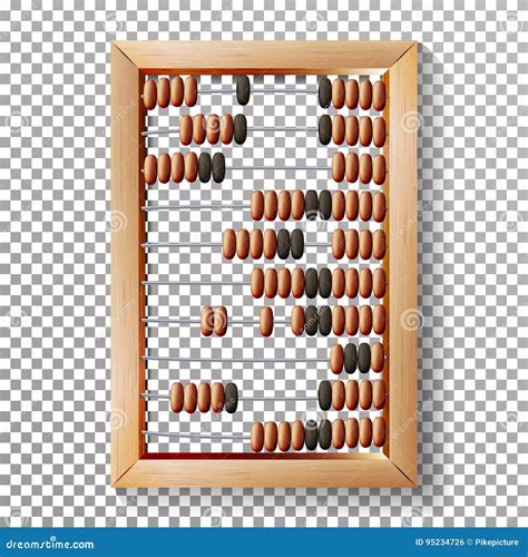 abacus set vector realistic illustration of classic wooden old abacus