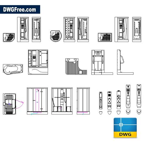 Shower Parts Dwg Free [ Drawing 2020 ] In Autocad Blocks 2d