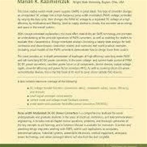 Stream Pulse Width Modulated DC DC Power Converters By Tara Johnson Listen Online For Free On