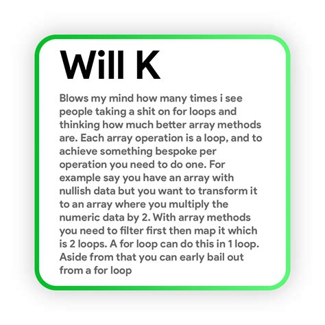 responding to the hate stop using for loops use iterators instead javascript in plain english