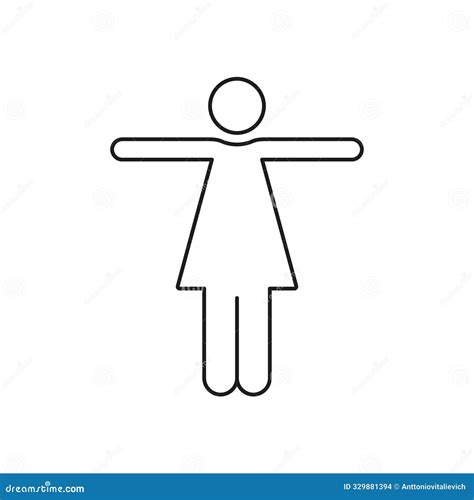 Woman Figure Line Icon With Arms Outstretched Health Wellness And Medical Examinations In
