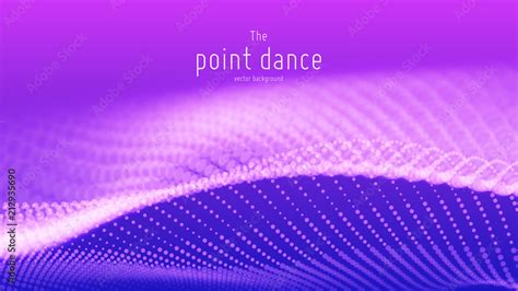 vector abstract violet particle wave points array shallow depth of