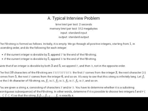 Typical Interview Problem Solution Codeforces YouTube