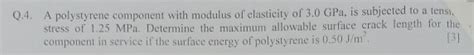 Solved Q4 ﻿a Polystyrene Component With Modulus Of