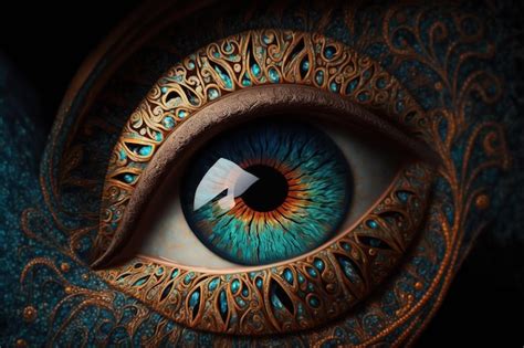 Premium Photo Detail Of An Abstract Embellished Eye A Variety Of Rich