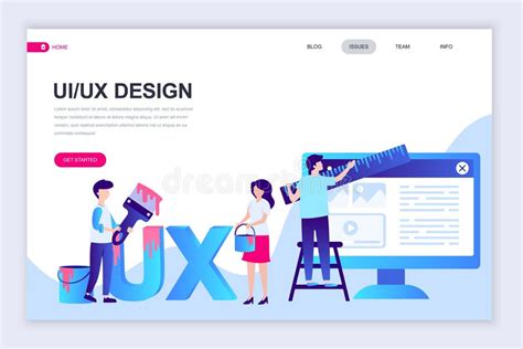 Modern Flat Web Page Design Template Of Ux Ui Design Decorated People Character For Website And