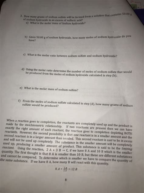 Solved S Activity 12 Part II Mass Calculations In Chegg Com