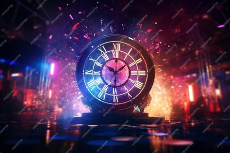 Premium Photo Countdown Clock Striking Midnight At A Vibrant And 00105 01