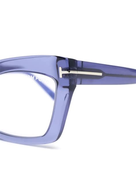 Tom Ford Eyewear Cat Eye Frame Glasses Blue Farfetch