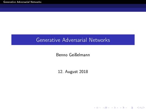 Introduction To Generative Adversarial Networks Ppt