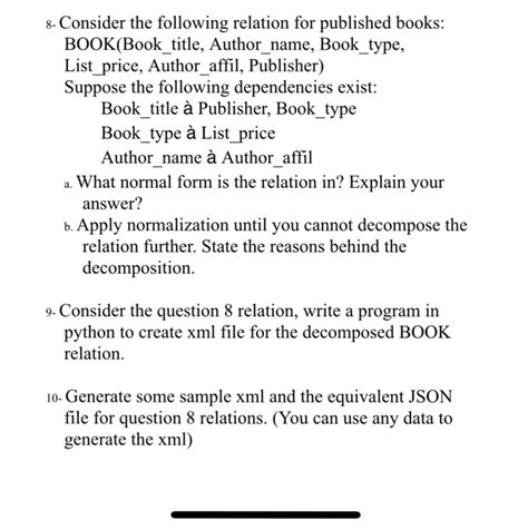 Solved S Consider The Following Relation For Published