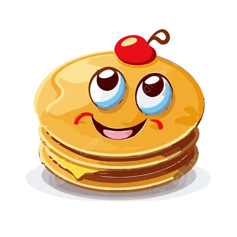 무료 팬케이크 벡터 스티커 클립 아트 만화 팬케이크에 체리가 있고 웃고 있습니다 상표 클립 아트 Png 일러스트 및 벡터 에 대한 무료 다운로드 Pngtree