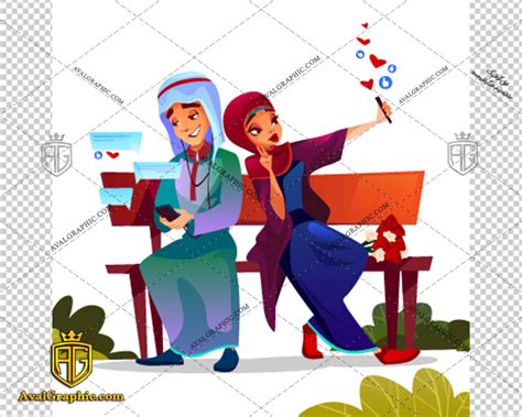 وکتور زن زیبا با حجاب رنگی