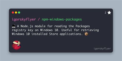 github igorskyflyer npm windows packages 💻 a node js module for