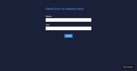 Catch Error In Custom Hook 01 Template Codesandbox
