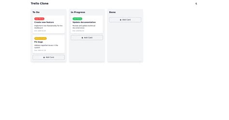 Trello Clone Free React Tailwind Component