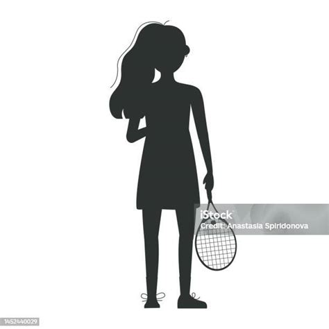 플랫 벡터실루엣 그림입니다 손으로 그린 테니스 선수 어린이 교육 Championship에 대한 스톡 벡터 아트 및 기타 이미지 Championship 개인 경기