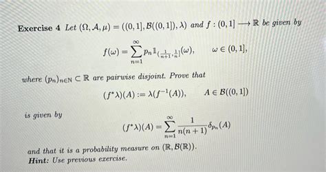 Exercise 4 Let Ω A μ 0 1] B 0 1] λ And