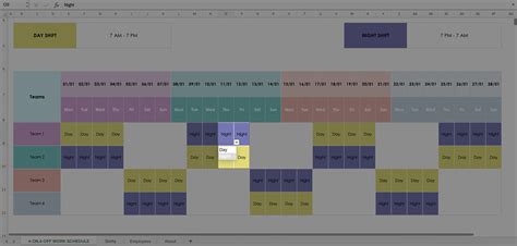 4 On4 Off Shift Work Schedule Template Wordlayouts