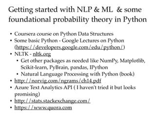 NLP Machine Learning An Introductory Talk PPT